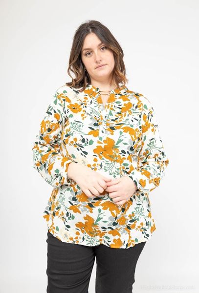 Dreams Plus - Malta. CURVY GIRL FLOWY V NECK BLOUSE