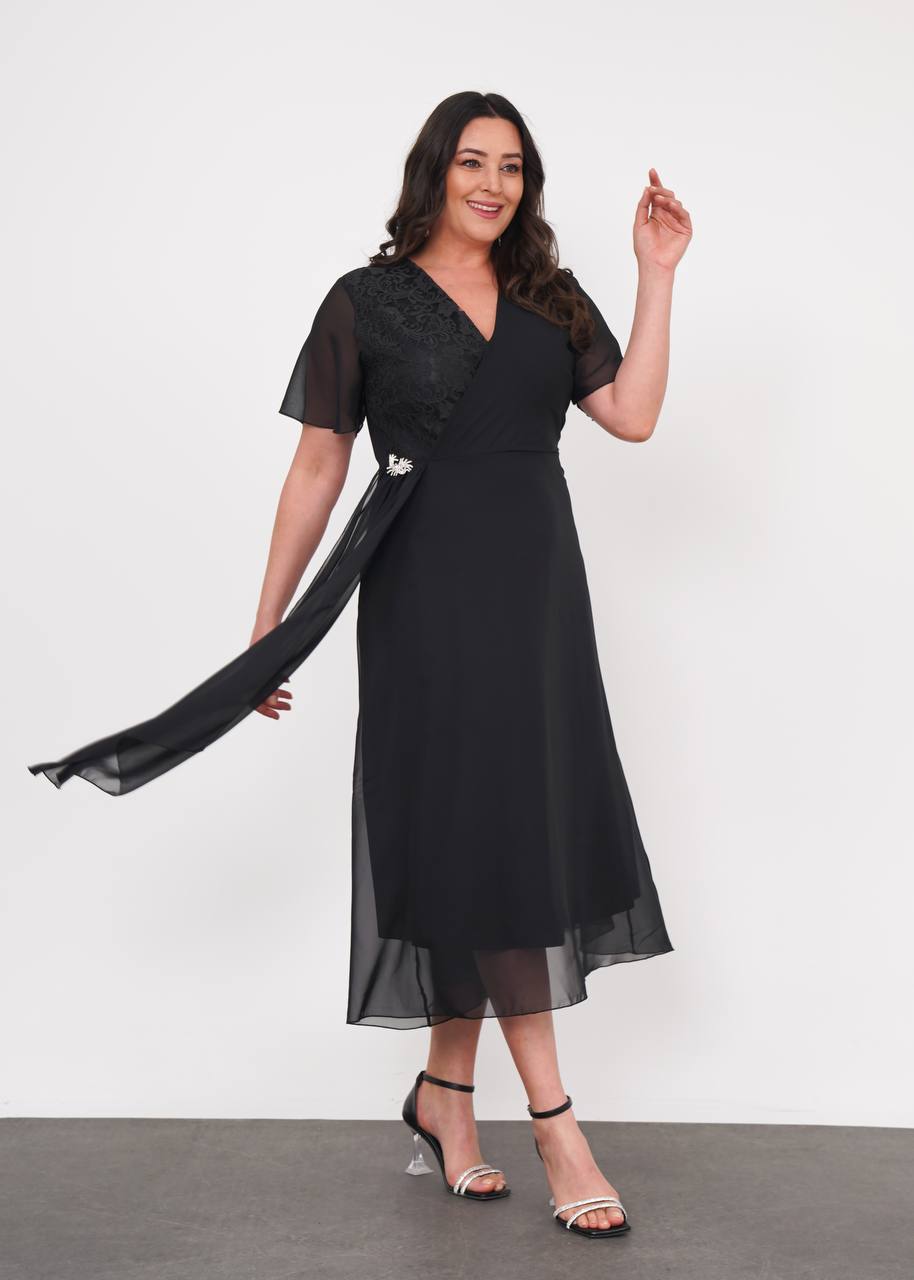 Dreams Plus - Malta. CURVY GIRL CHIFFON ELEGANT DRESS